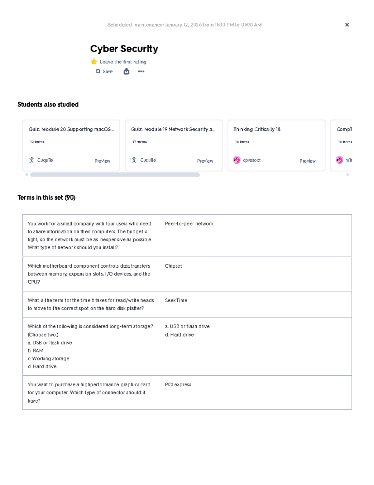 Cyber Security Flashcards: Key Terms & Concepts for Quizlet - Studocu
