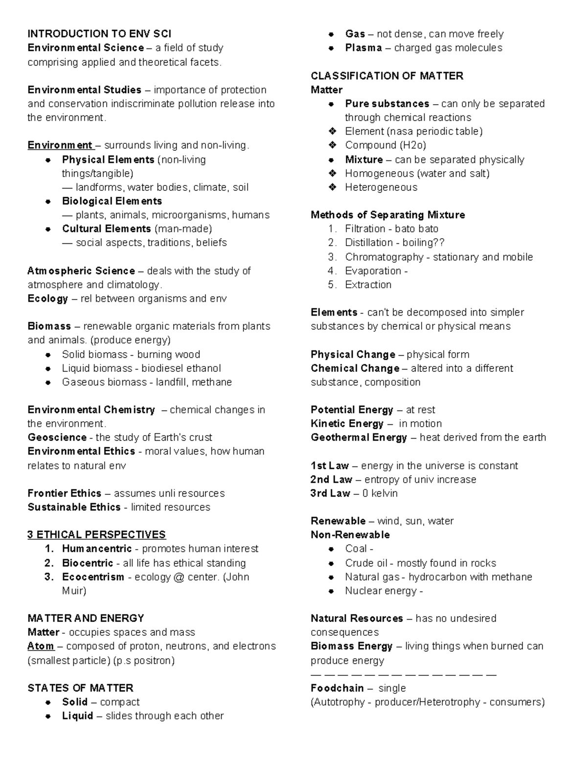 ENV-SCI 101: Comprehensive Review of Environmental Science Concepts ...