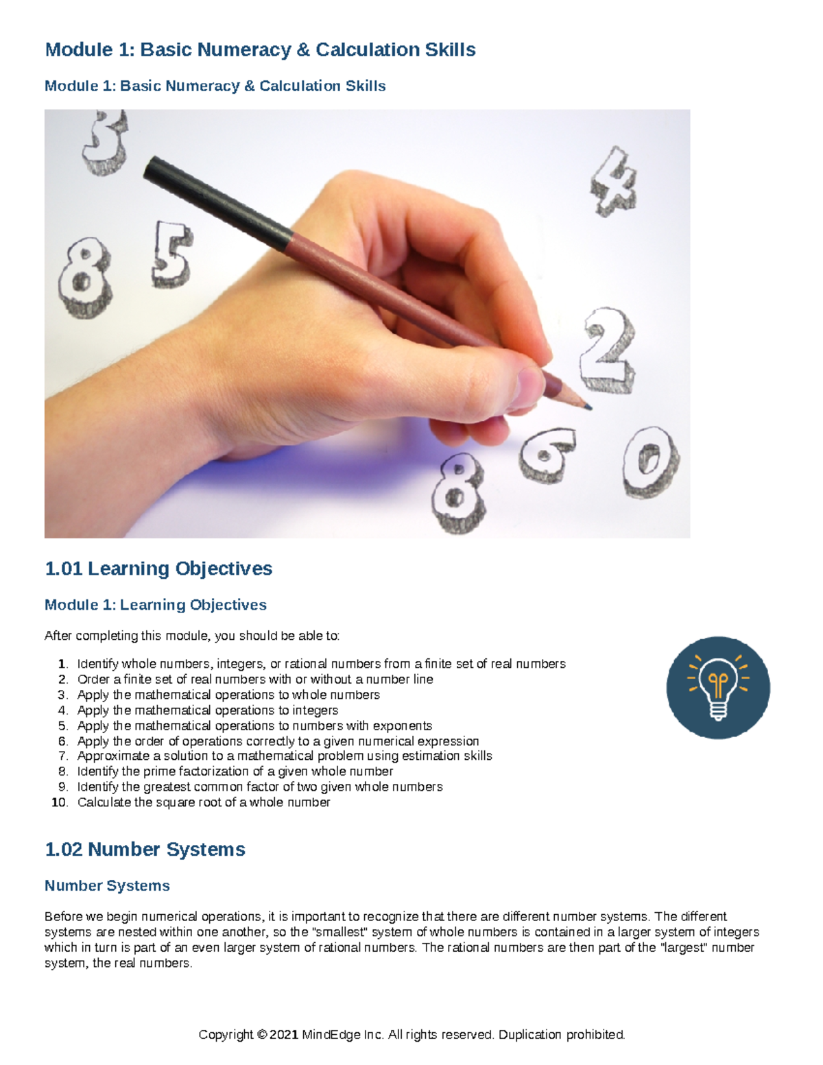 Module 1 Basic Numeracy Calculation Skills - Module 1: Basic Numeracy ...