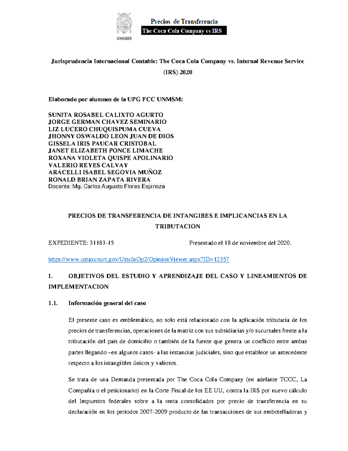 Caso COCA-COLA vs. IRS 2020: Precios de Transferencia y Tributación ...