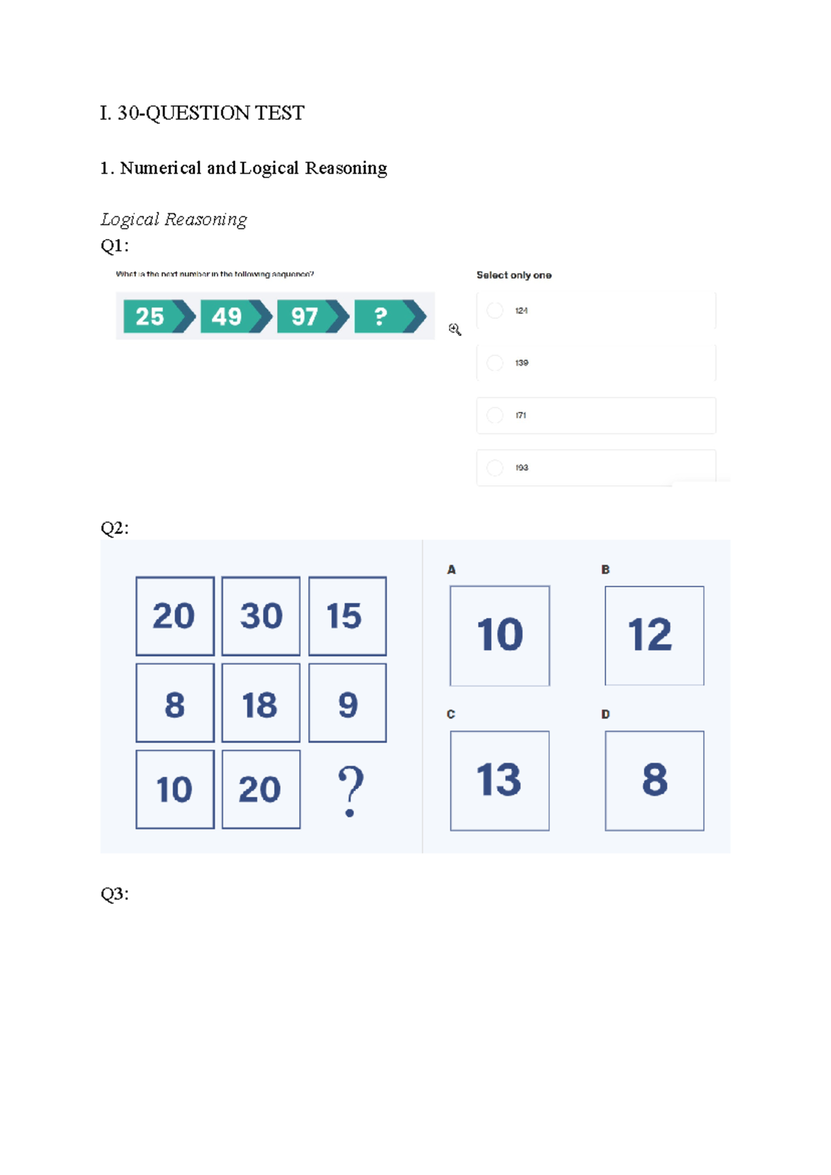 R1 Practice Questions: Numerical & SQL Reasoning Quiz - Studocu