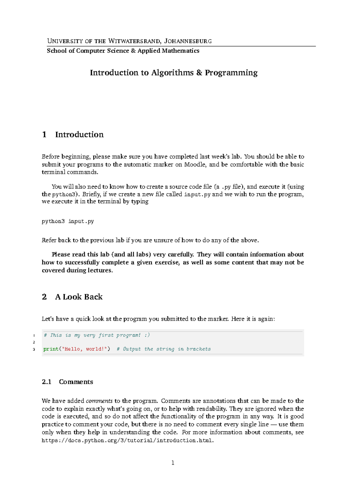 IAP Lab 2 - Python Programming Tutorial and Exercises - Studocu