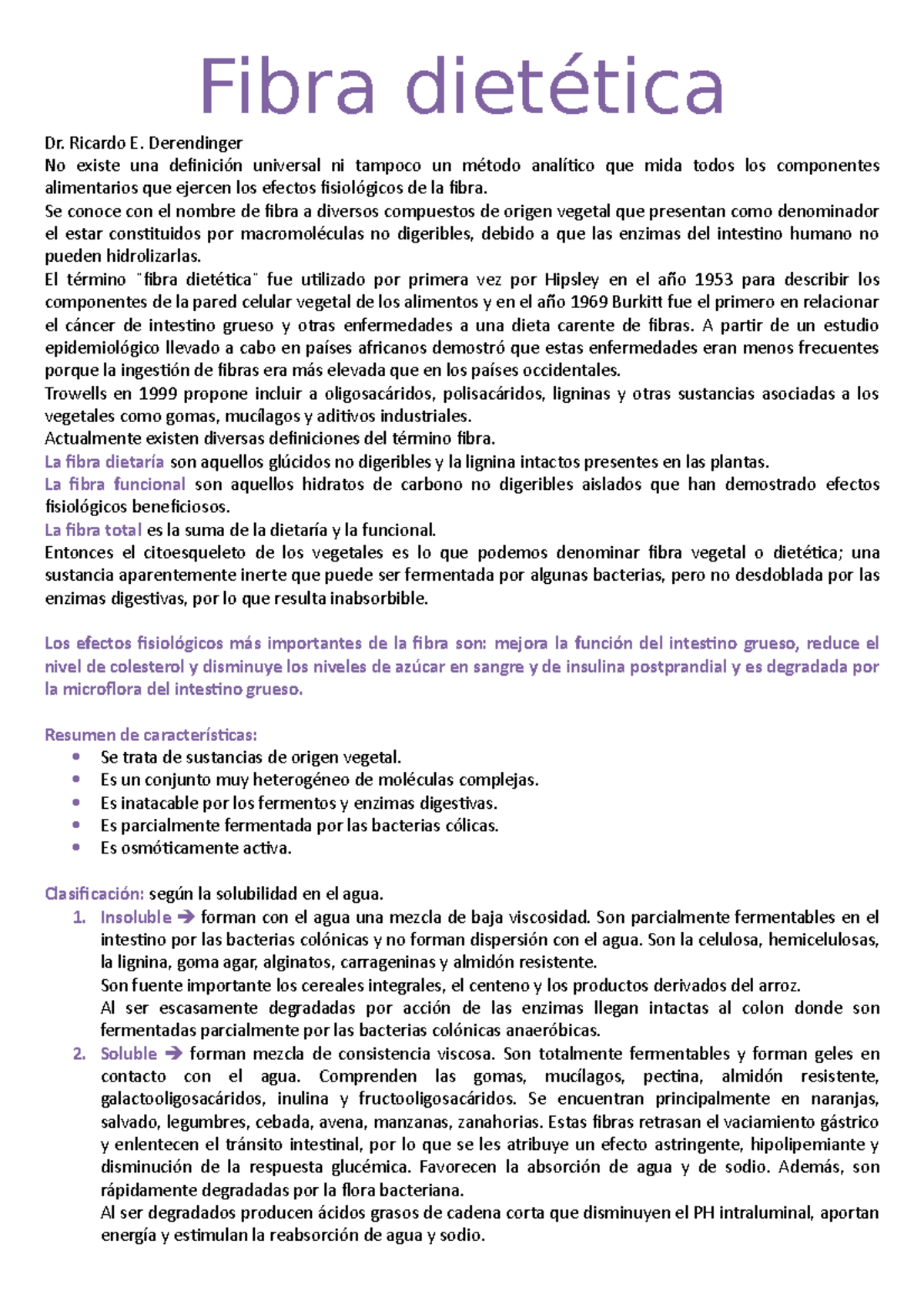 Fibra Dietética: Efectos, Clasificación y Recomendaciones de Consumo ...