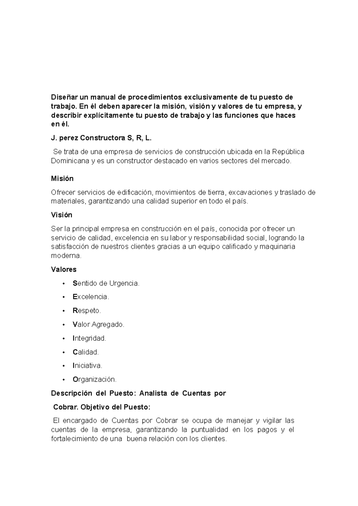 Manual de Procedimientos y Catálogo de Cuentas - Unidad 4 Act 1 - Studocu