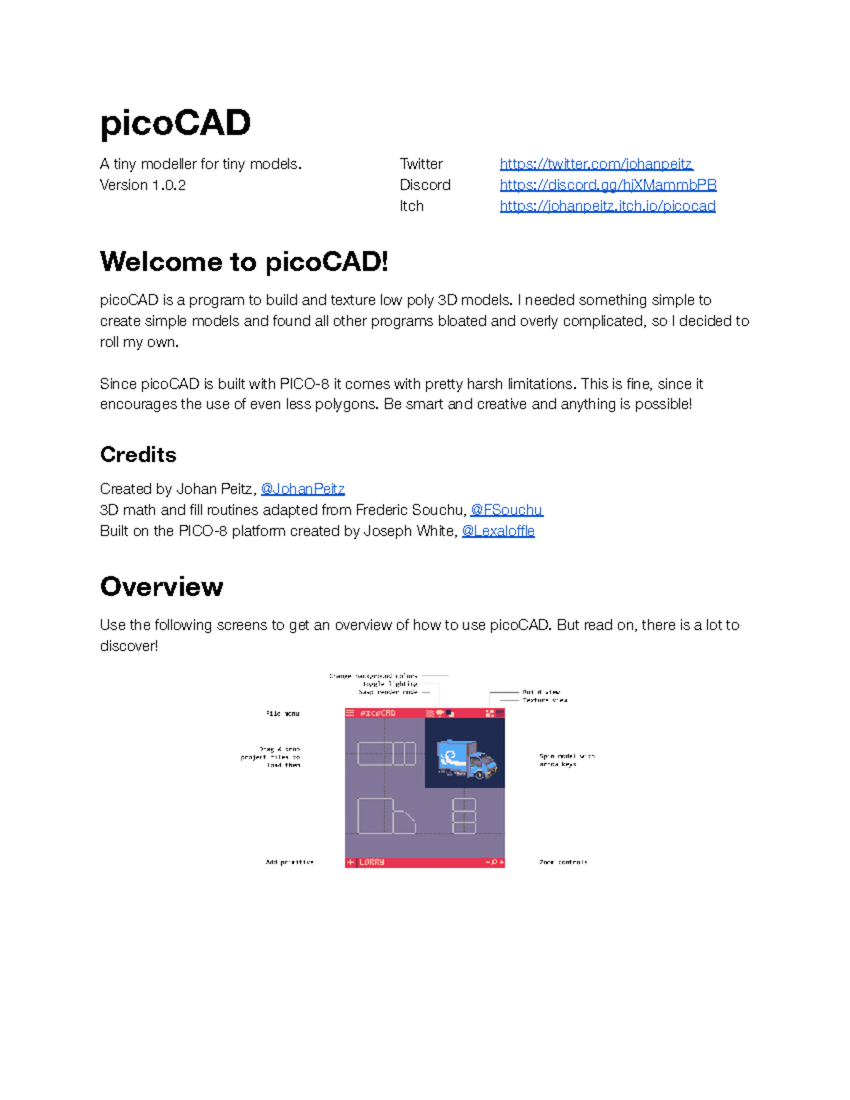 Manual-pico CAD - fde - picoCAD A tiny modeller for tiny models ...