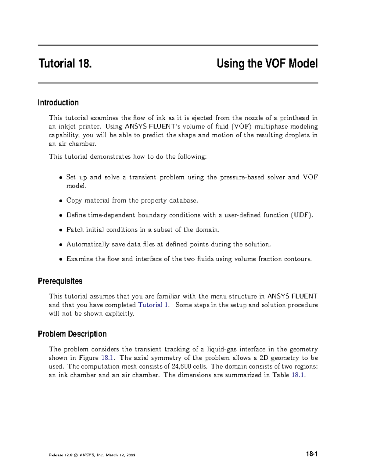 Tutorial 18: Using the VOF Model in ANSYS for Inkjet Flow Analysis ...