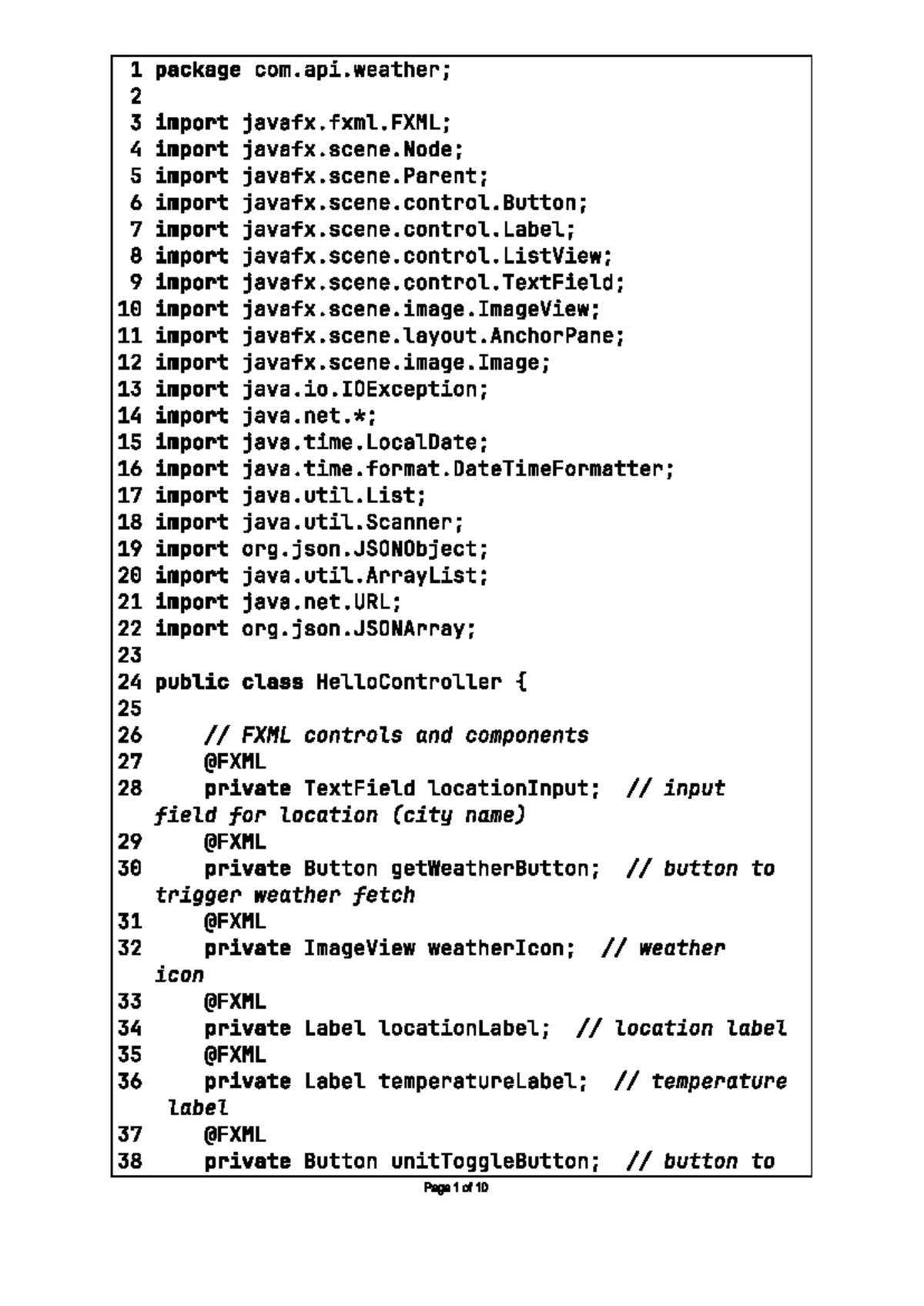 Weather Code Unit 8 - 1 package 2 3 import 4 import 5 import 6 import 7 ...
