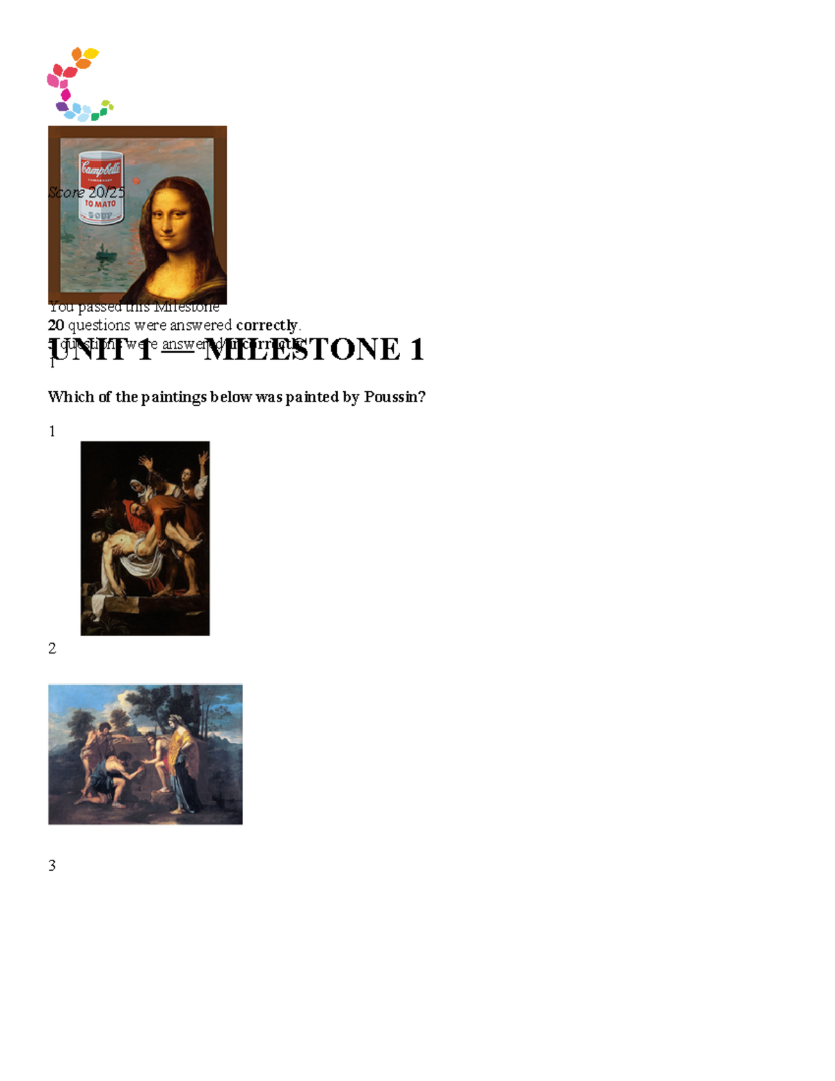 Art History 2: Milestone 1 Assessment Overview and Concepts - Studocu