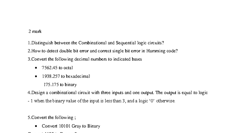 Tutorial 2 - Combinational & Sequential Logic Circuits and Hamming Code ...