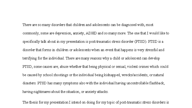 2-2 Final Project Milestone: Understanding PTSD in Children ...