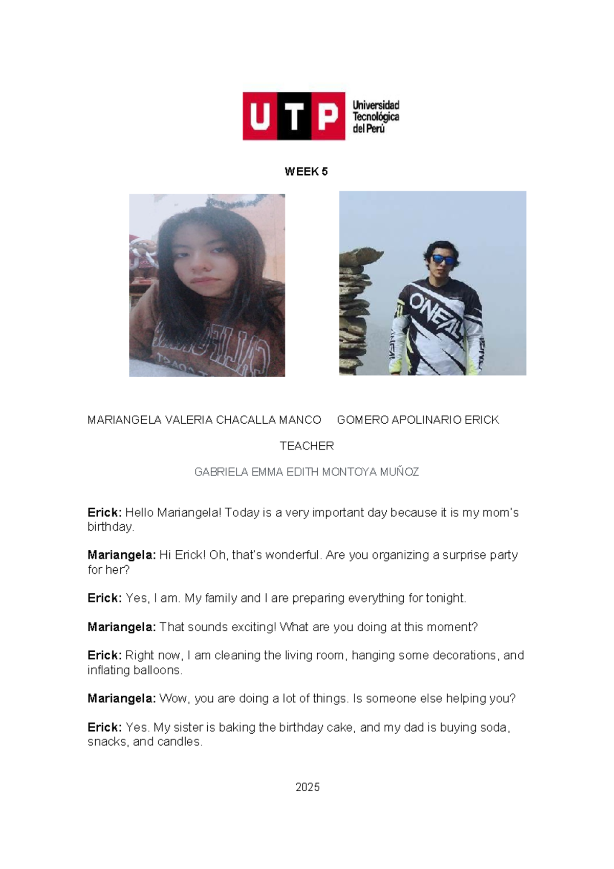 AC-S03) Week 05 Birthday Party Planning Dialogue - Studocu