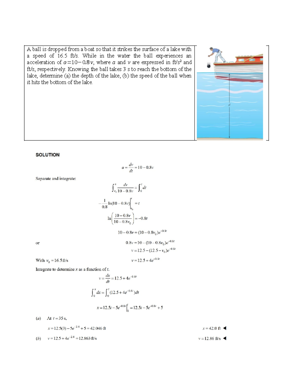 Midterm #1 Solutions for Physics: Ball Drop Depth & Speed Analysis ...