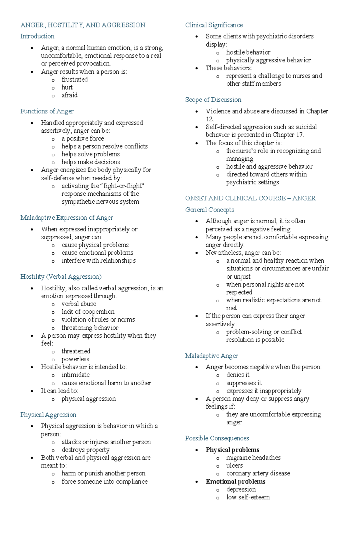 Anger, Hostility, and Aggression: Understanding and Management in ...
