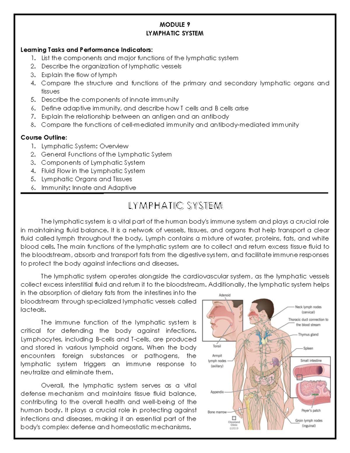 Module 9: Comprehensive Overview of the Lymphatic System - Studocu