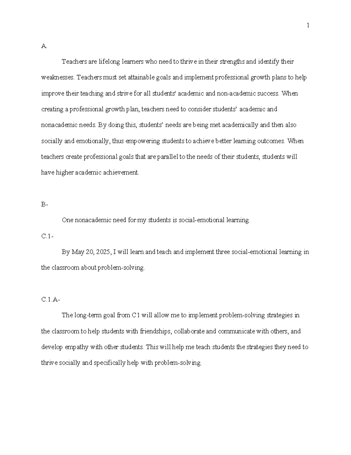 D629 Task 2 - Passed assessment! 2nd Grade - 1 A. Teachers are lifelong ...
