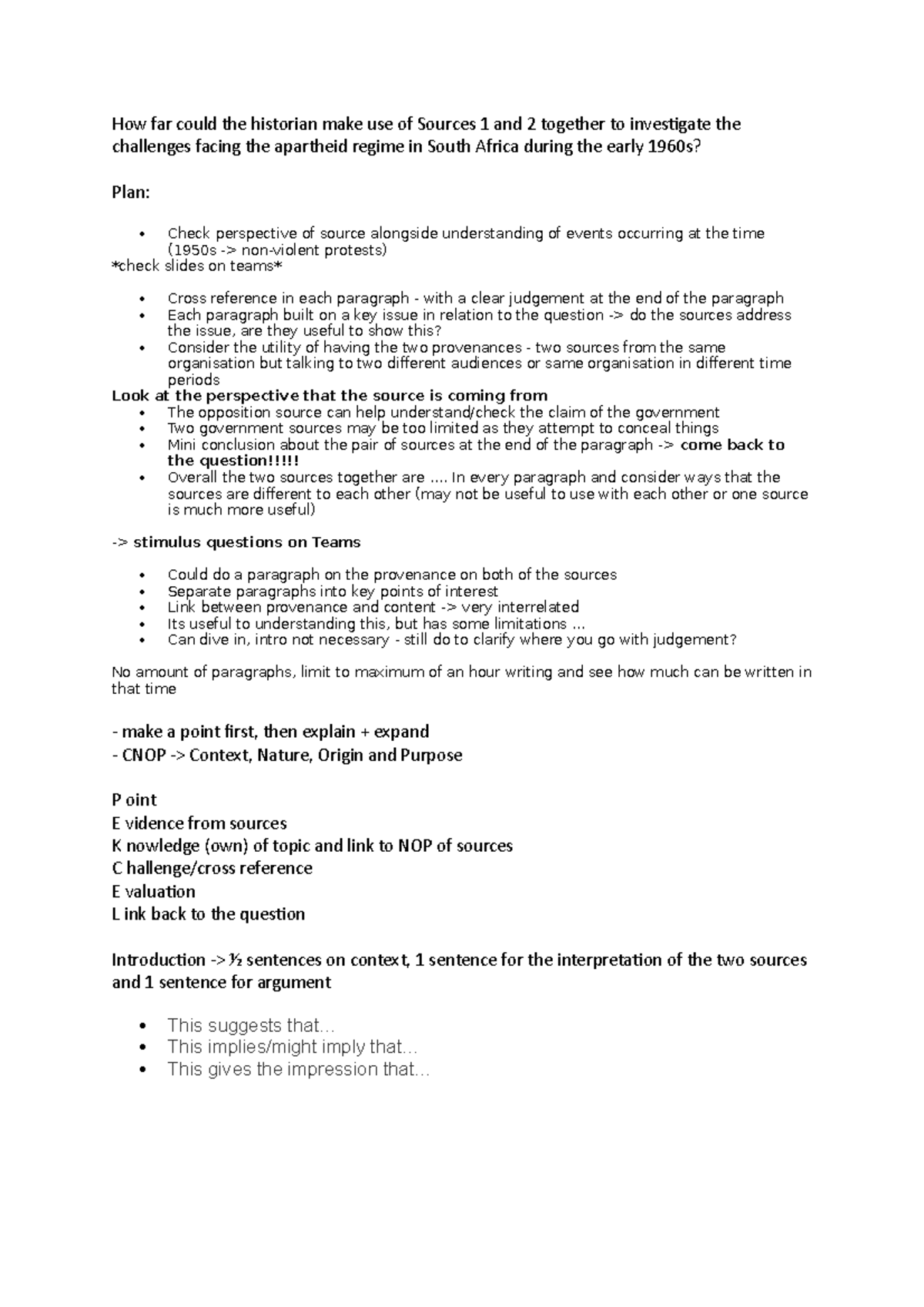 How far could the historian make use of Sources 1 and 2 together to ...