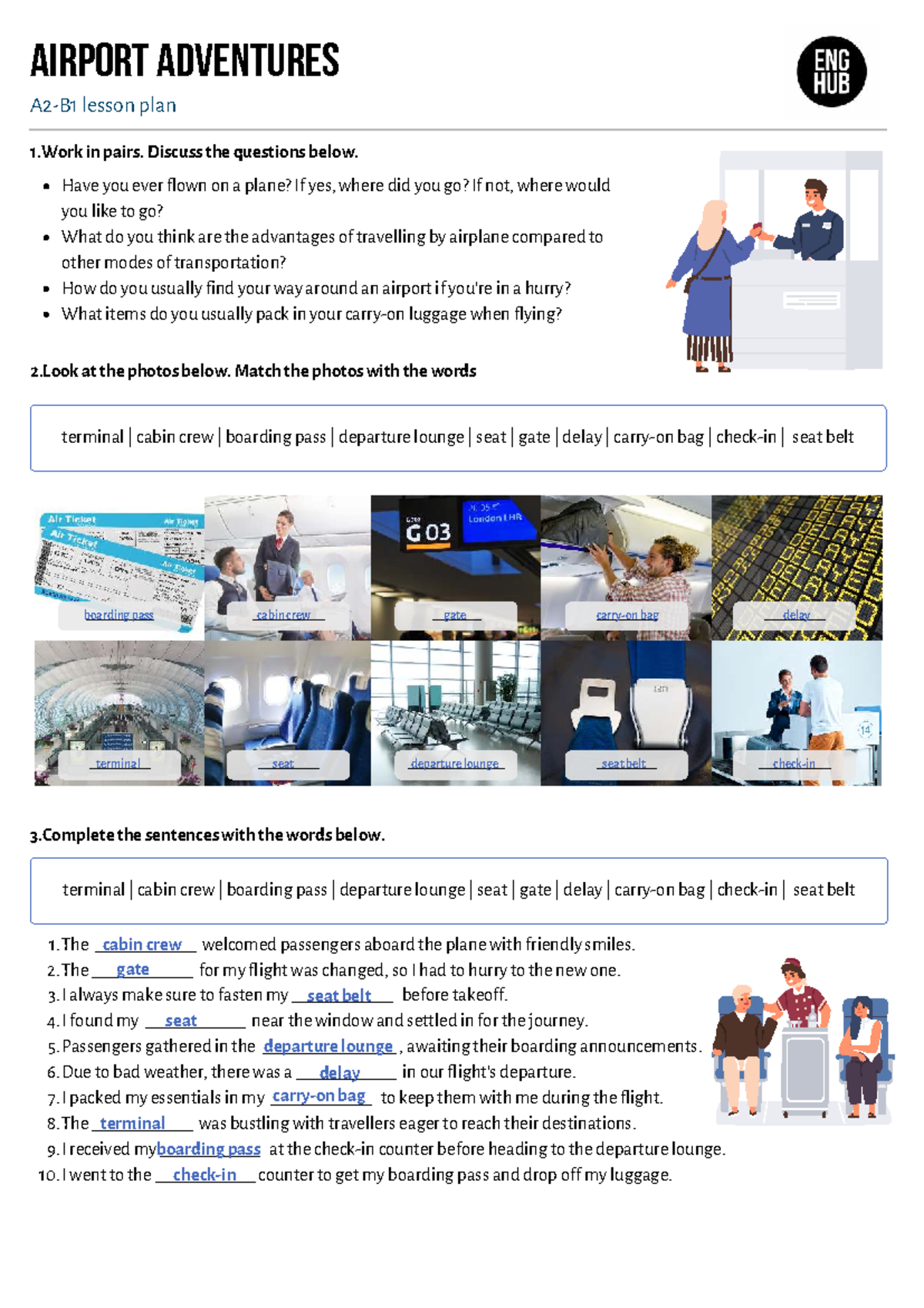 A2-B1 Airport Adventures Lesson Plan and Activities - Studocu