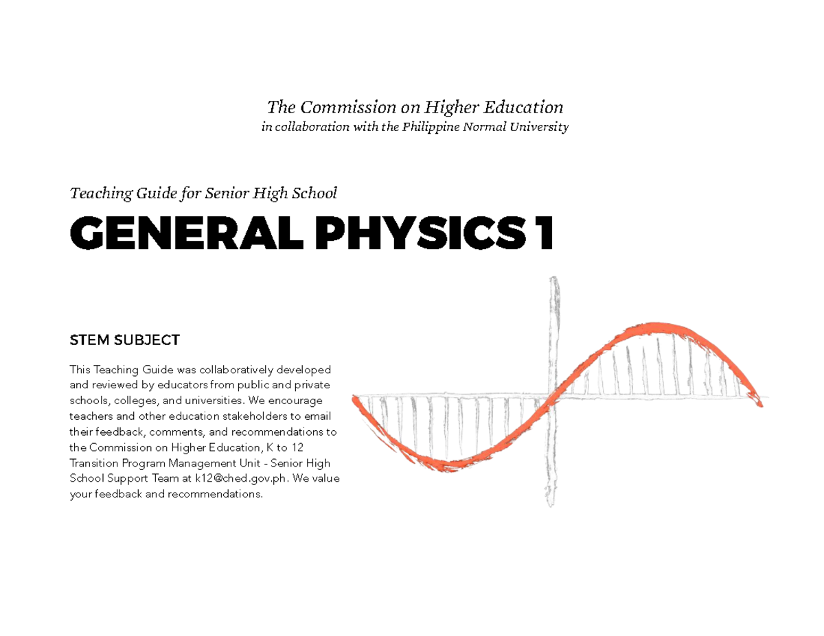Teaching Guide for Senior High School General Physics 1 (STEM) - Studocu