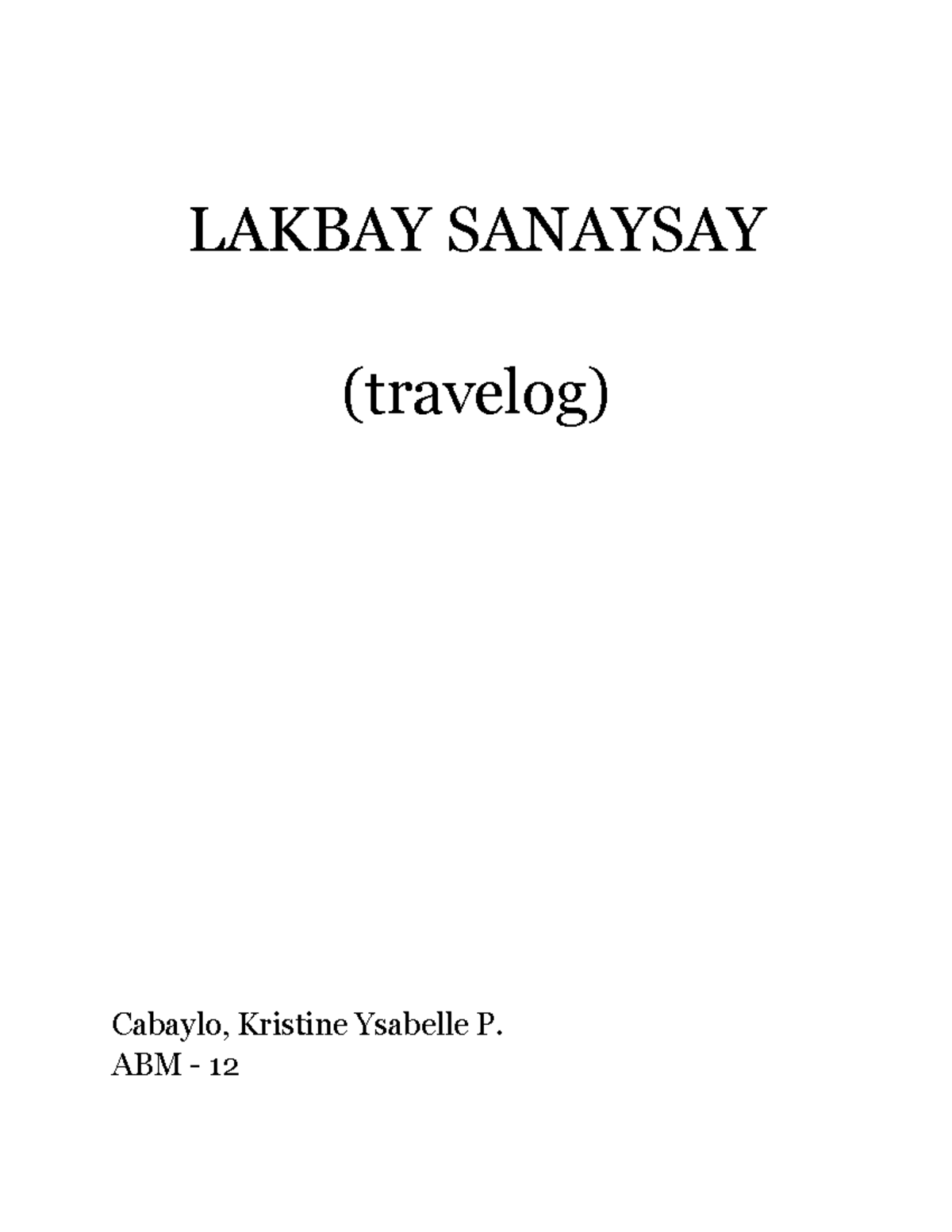 Lakbay Sanaysay: Bakasyon sa Boracay 2017 (ABM 12) - Studocu