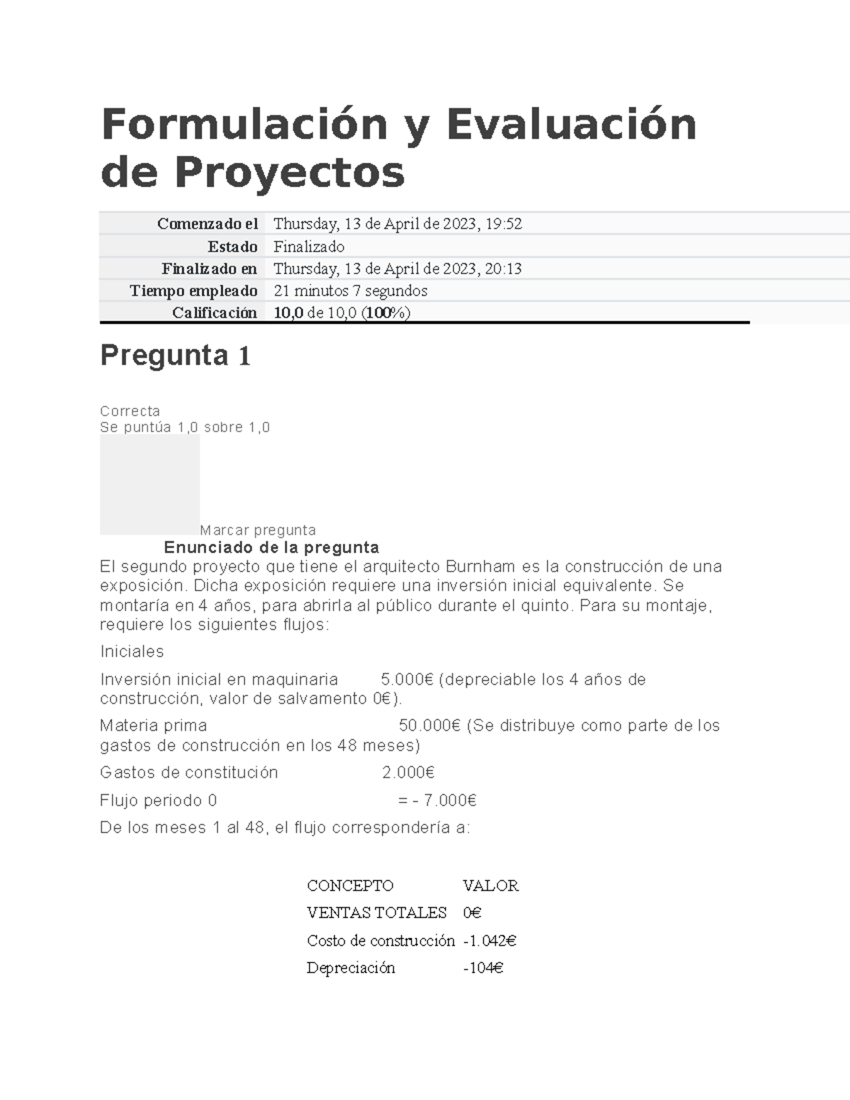 Evaluación Unidad 2: Formulación y Evaluación de Proyectos - Studocu