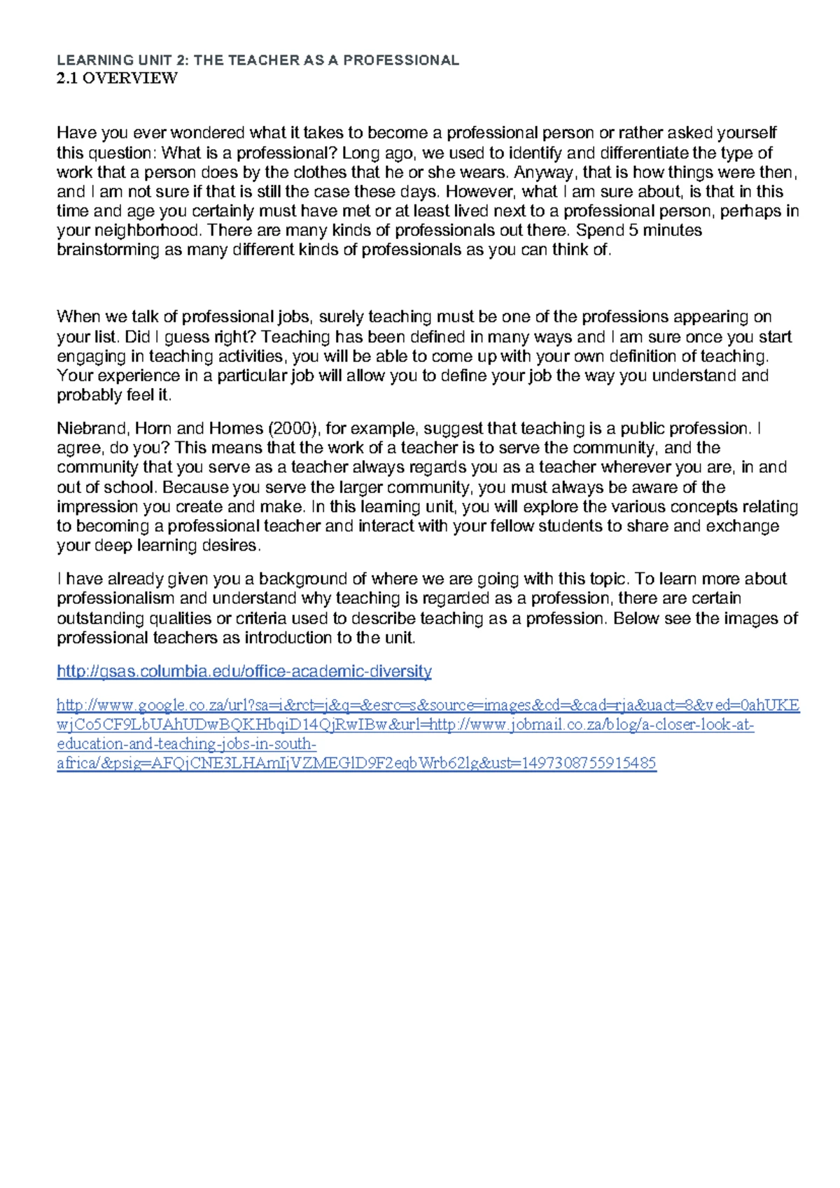 Bachelor of Education (Intermediate & Senior Phase) Overview - Studocu