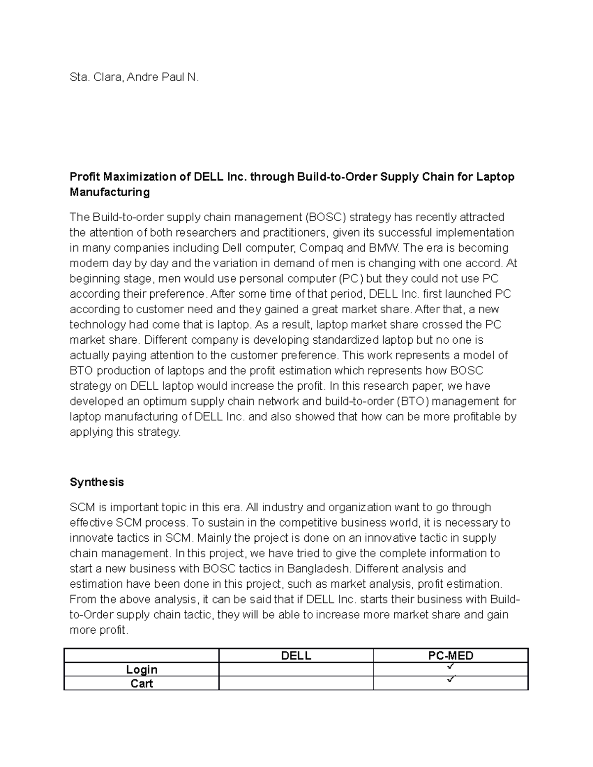 Rrl - rrl - Sta. Clara, Andre Paul N. Profit Maximization of DELL Inc ...