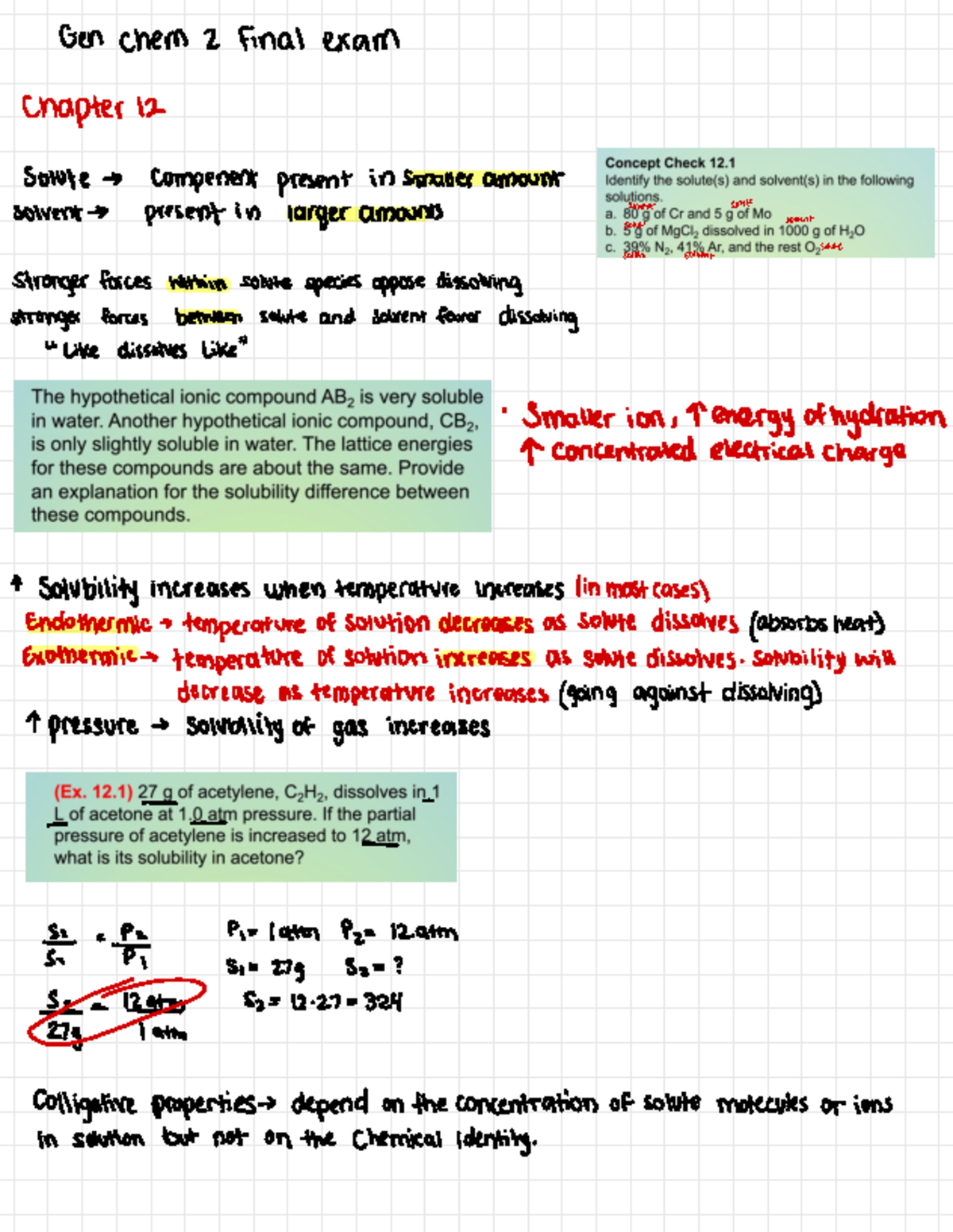 Final Exam Review for Gen Chem 2: Key Concepts & Formulas - Studocu