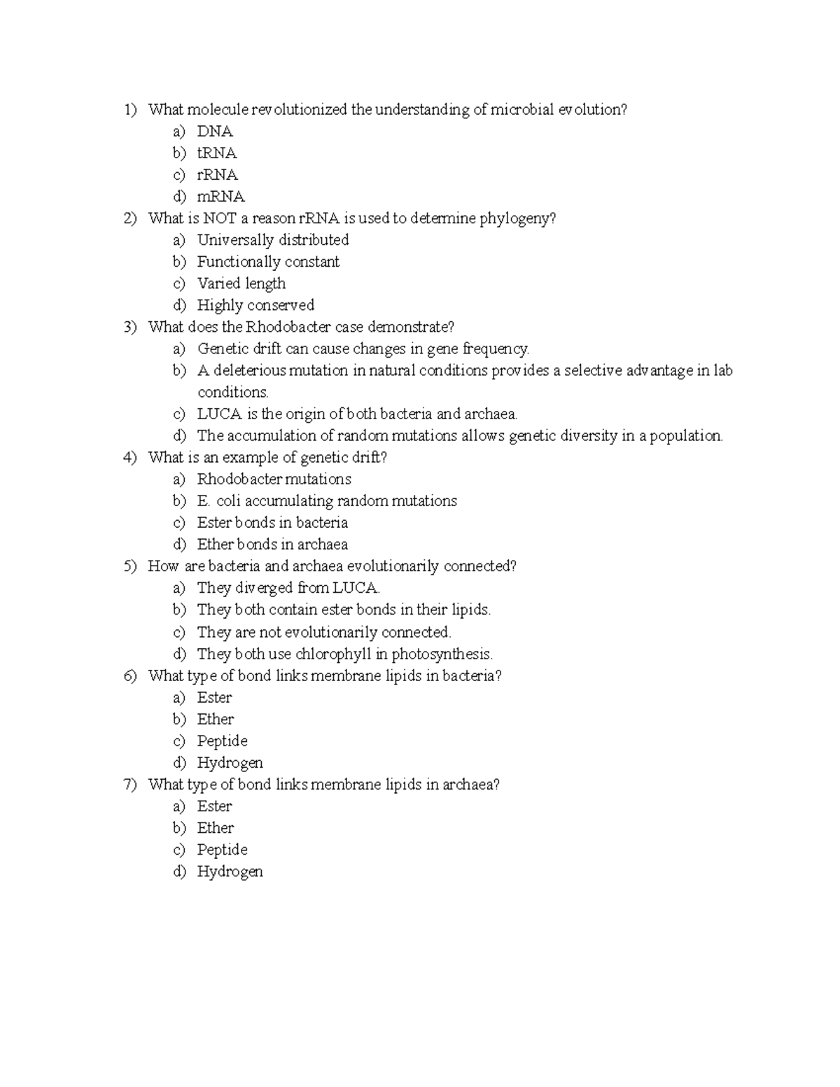 Final Exam Practice: Microbial Evolution & Genetics (BIO 101) - Studocu