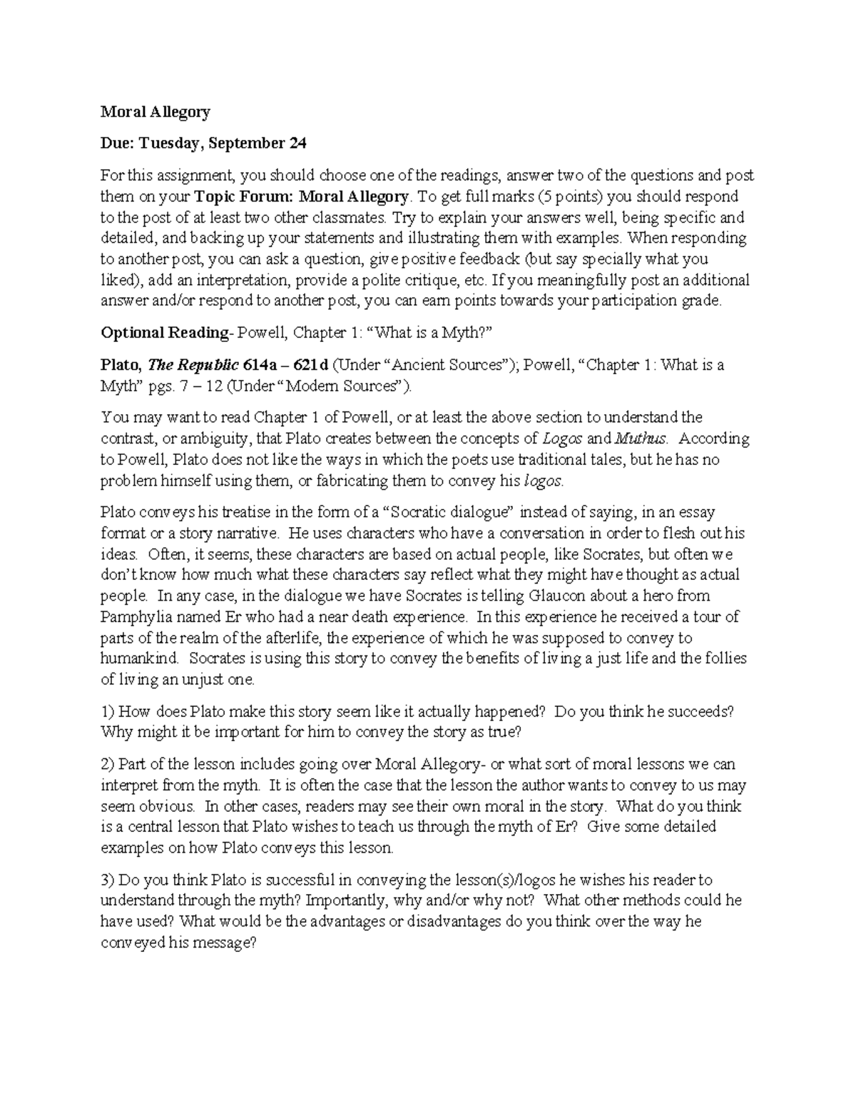 Moral Allegory Analysis: Insights from Plato, Pindar, and Ovid - Studocu