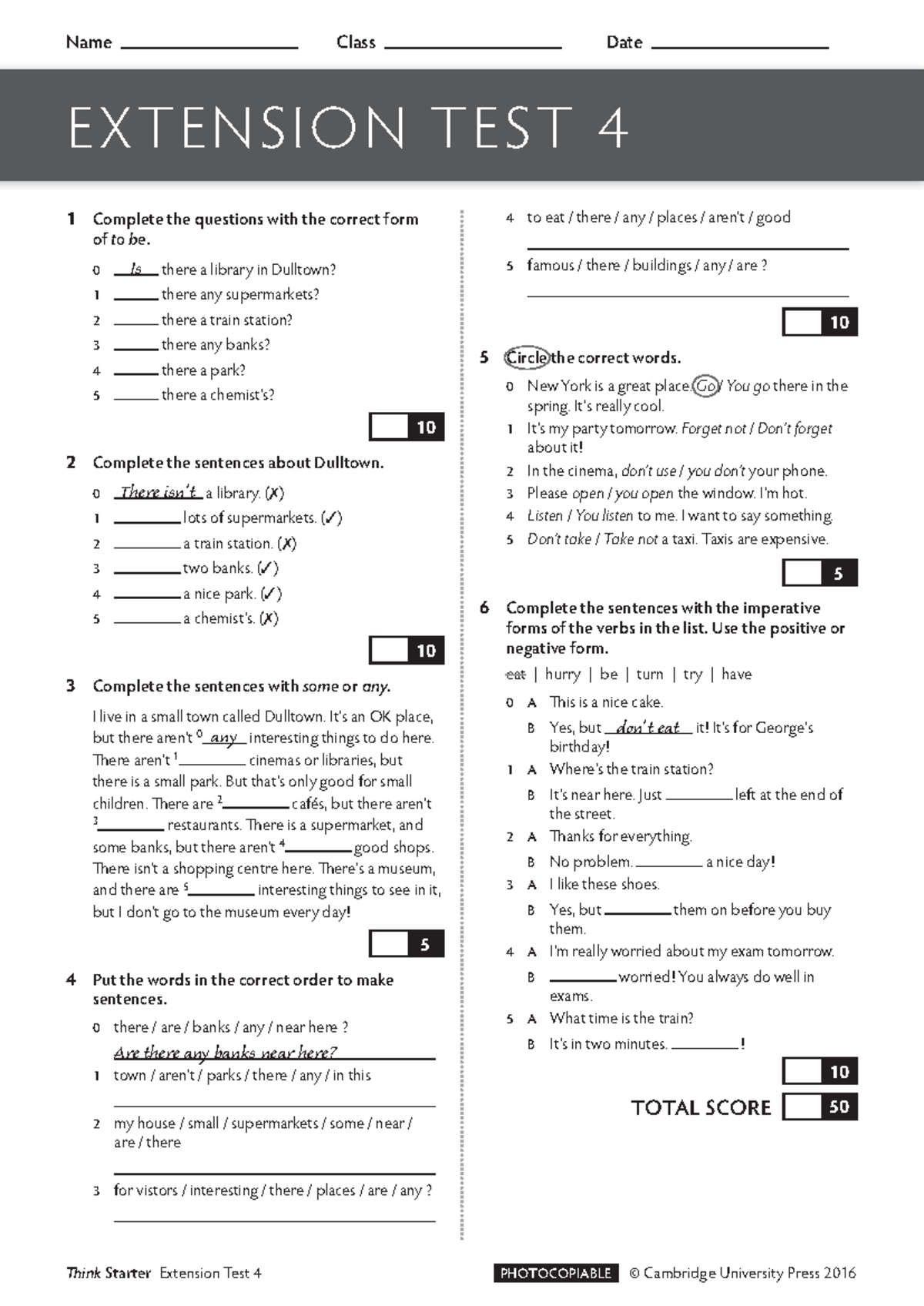 Unit 4 Extension Test - Questions and Answers Guide - Studocu