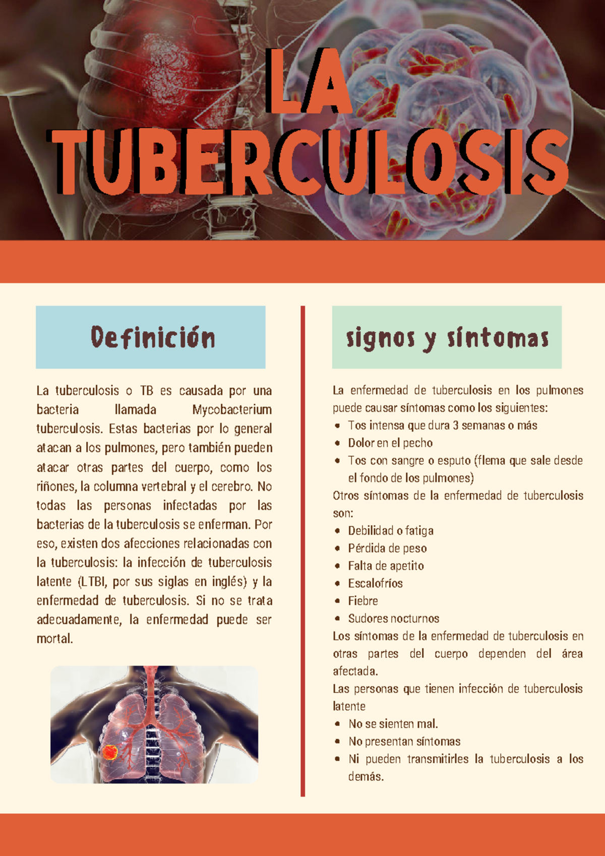 LA Tuberculosis (pt1 - Definición signos y síntomas Tos intensa que ...