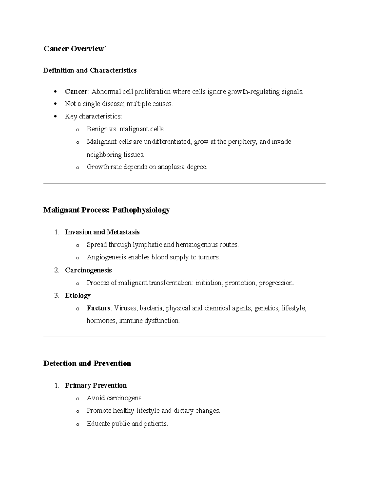 Cancer Overview: Definition, Characteristics, and Management (Med-Surg ...