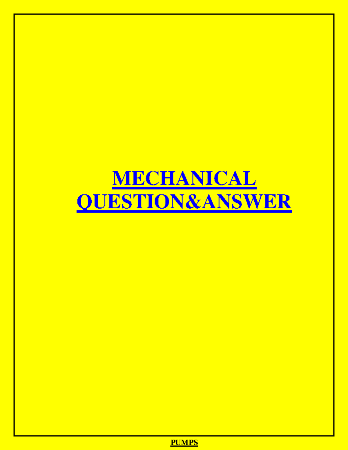 أسئلة حول المضخات والضواغط - MECHANICAL PUMPS 1 - Studocu