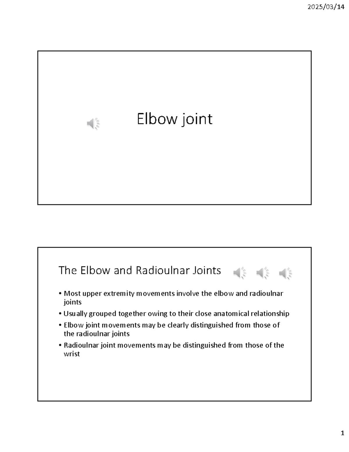 Learning Unit 2: Anatomy and Function of Elbow & Radioulnar Joints ...