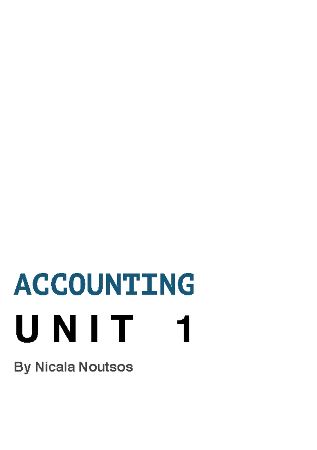 YEAR 11 ACC: UNIT 1 Rev Checklist for Accounting Topics - Studocu