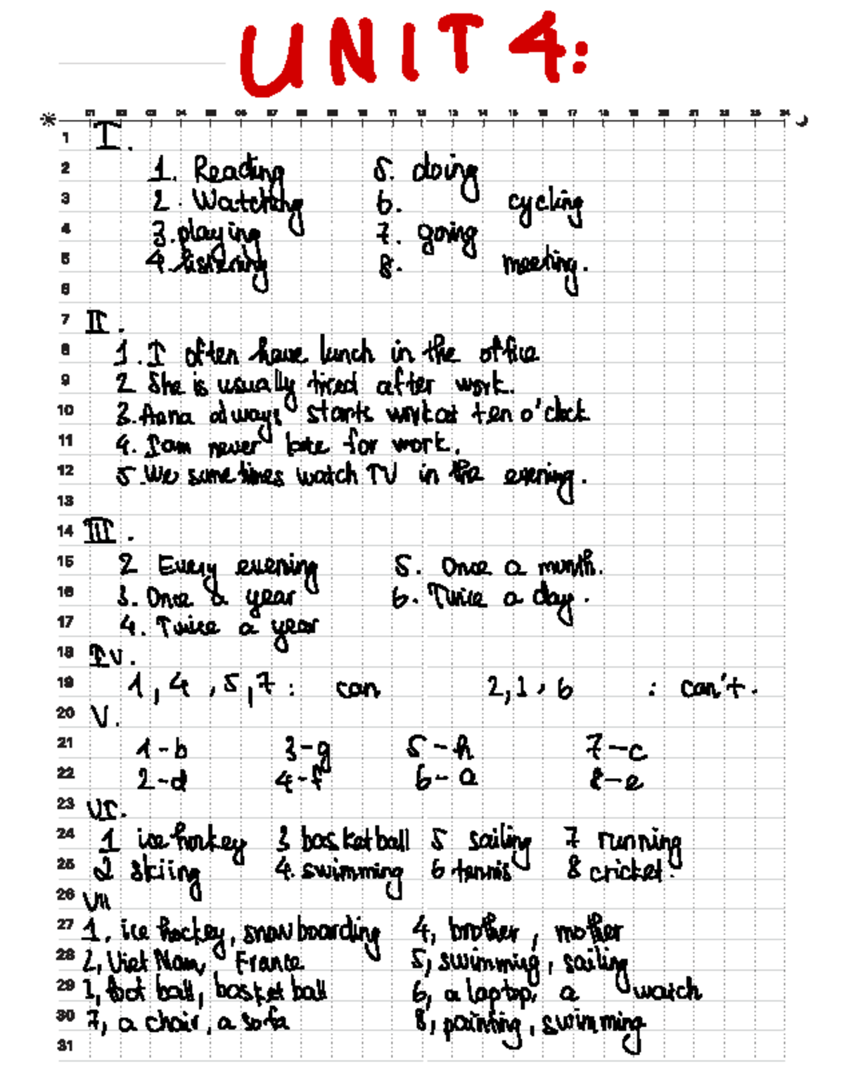 UNIT 4: Activities and Daily Routines Notes - Studocu
