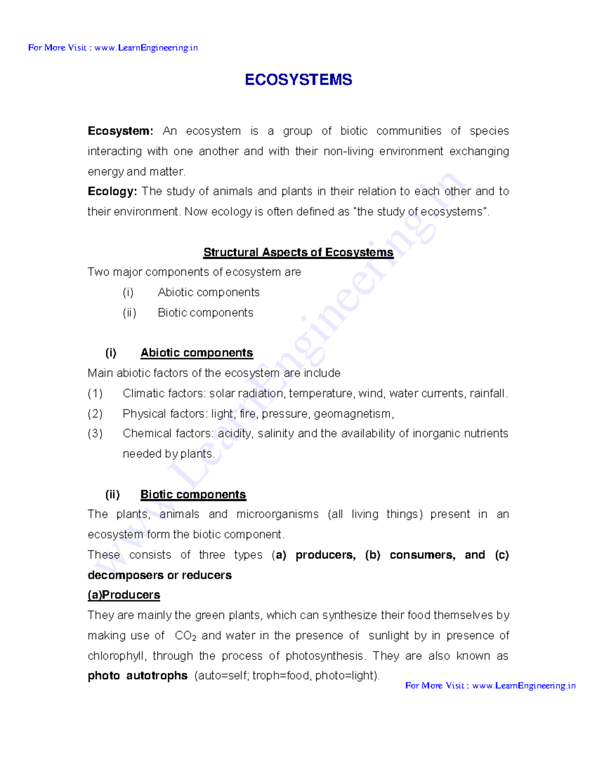 GE8291 Environmental Science and Engineering: Ecosystem Dynamics and ...