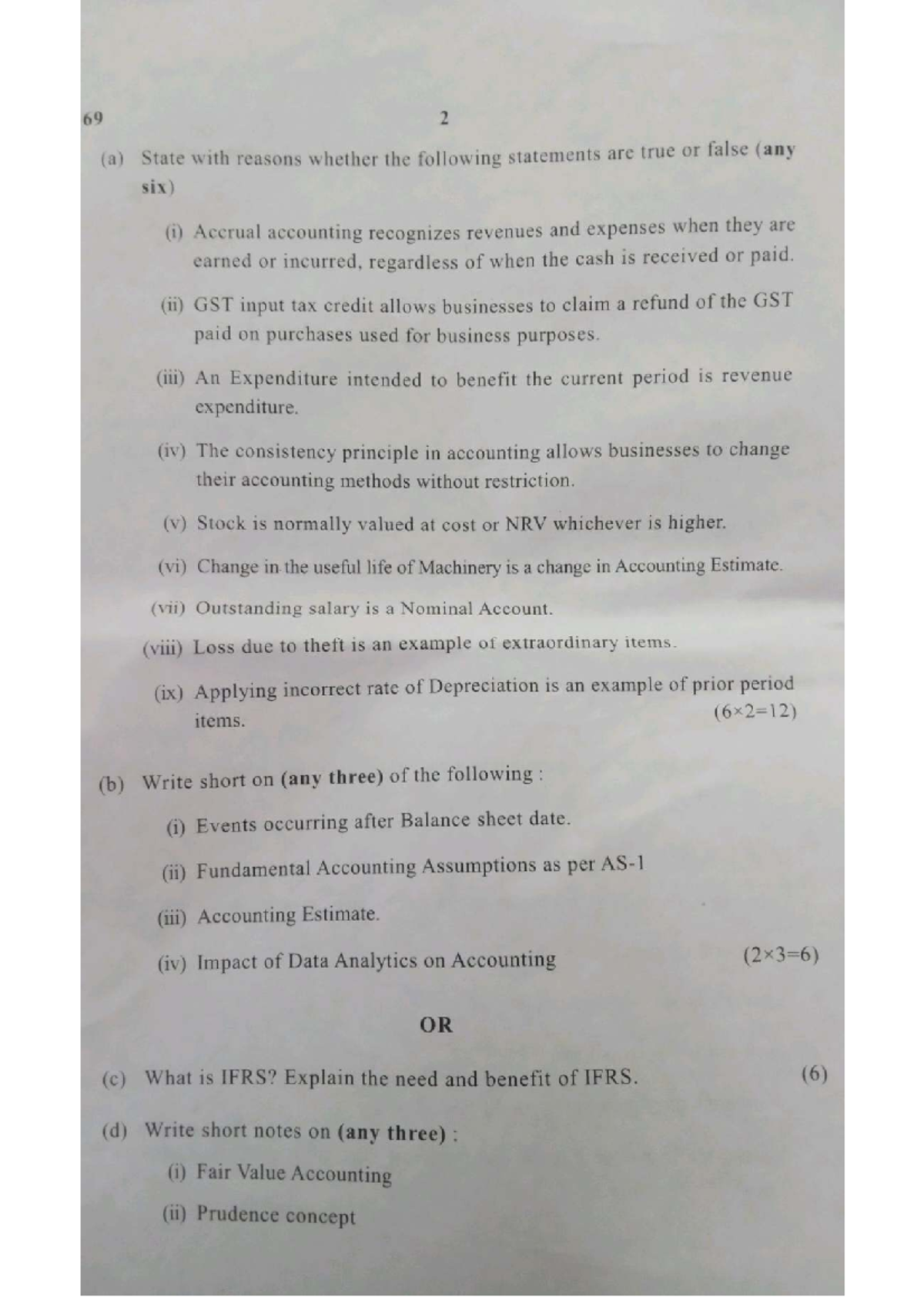 Financial Accounting Regular Question Paper 7369 - Studocu