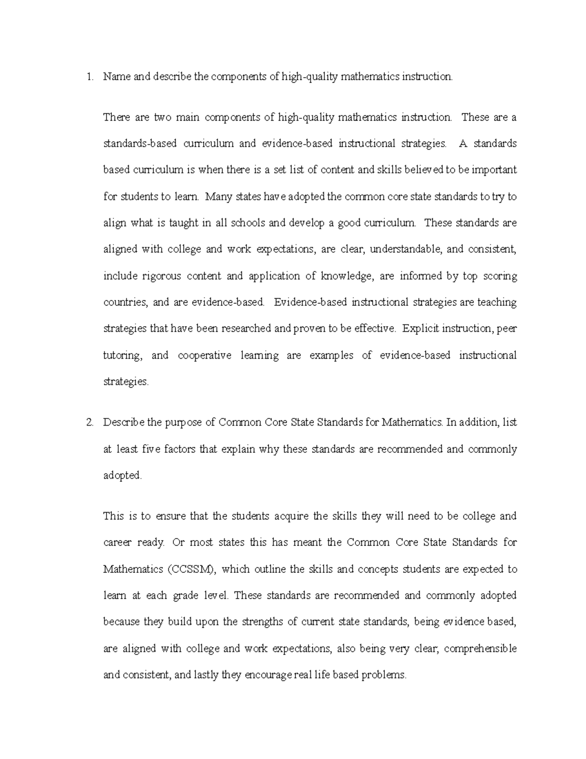 IRIS Module: High-Quality Math Instruction Strategies and Standards ...