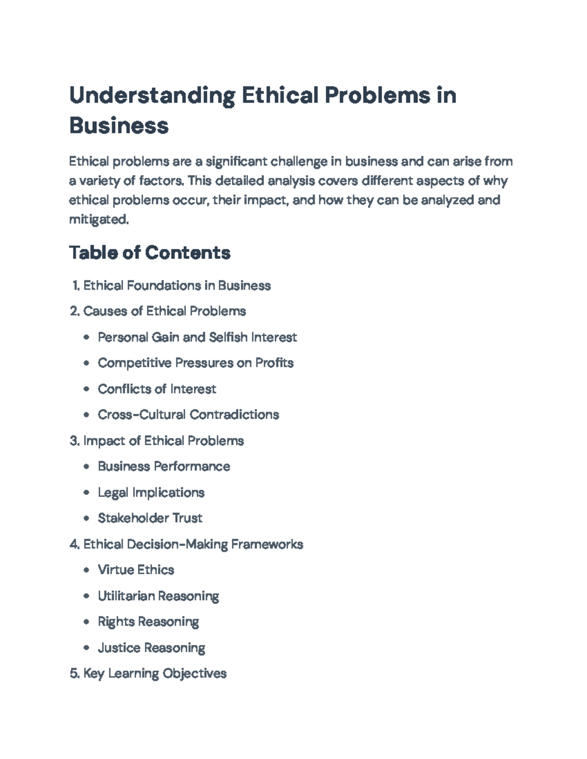 Business Ethics: Understanding Challenges & Decision-Making Frameworks ...