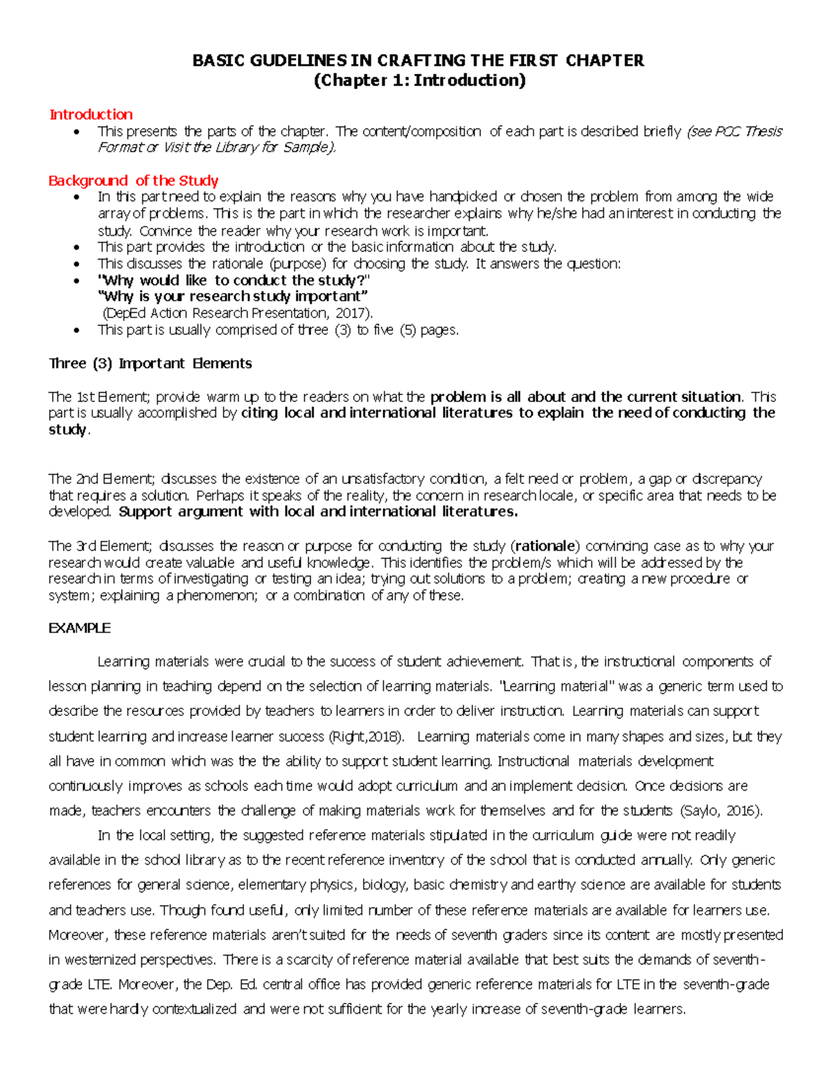 PCC Notes: Research Methodology Chapters 1 to 3 Guidelines - Studocu