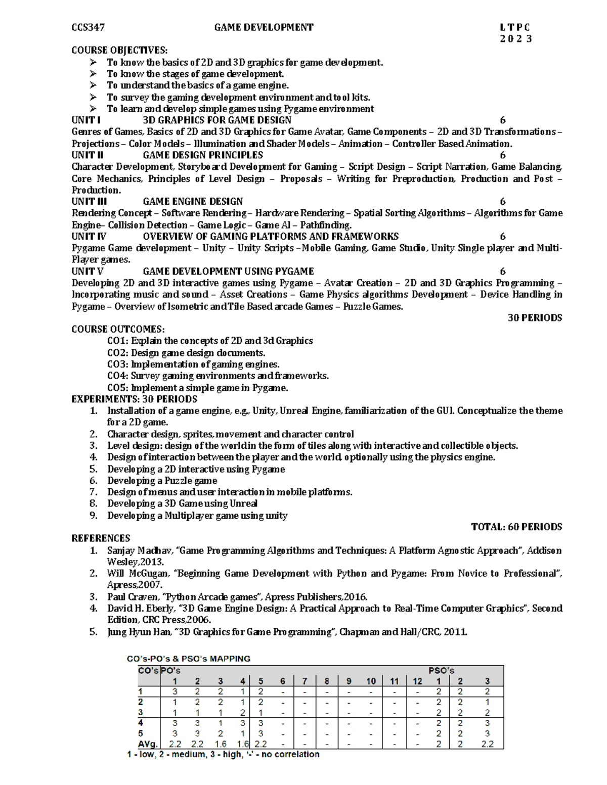 CCS347 Game Development - Comprehensive Syllabus Notes - Studocu