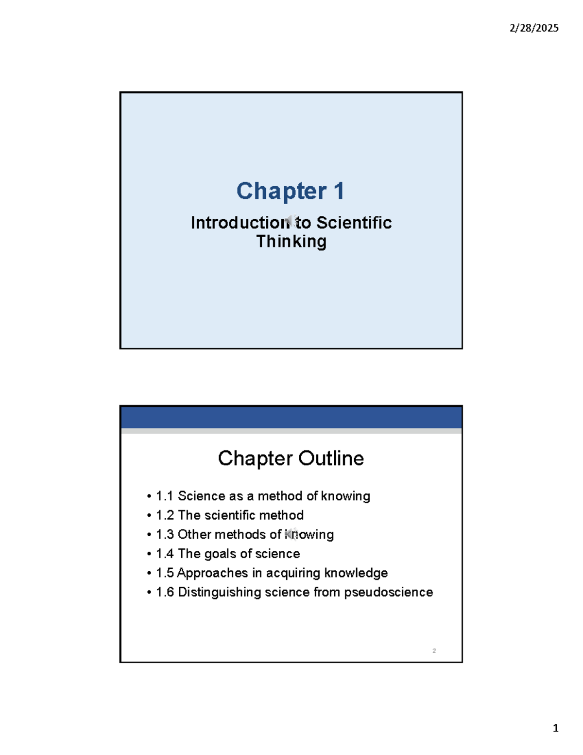 Chapter 1: Introduction to Scientific Thinking - Research Methods ...