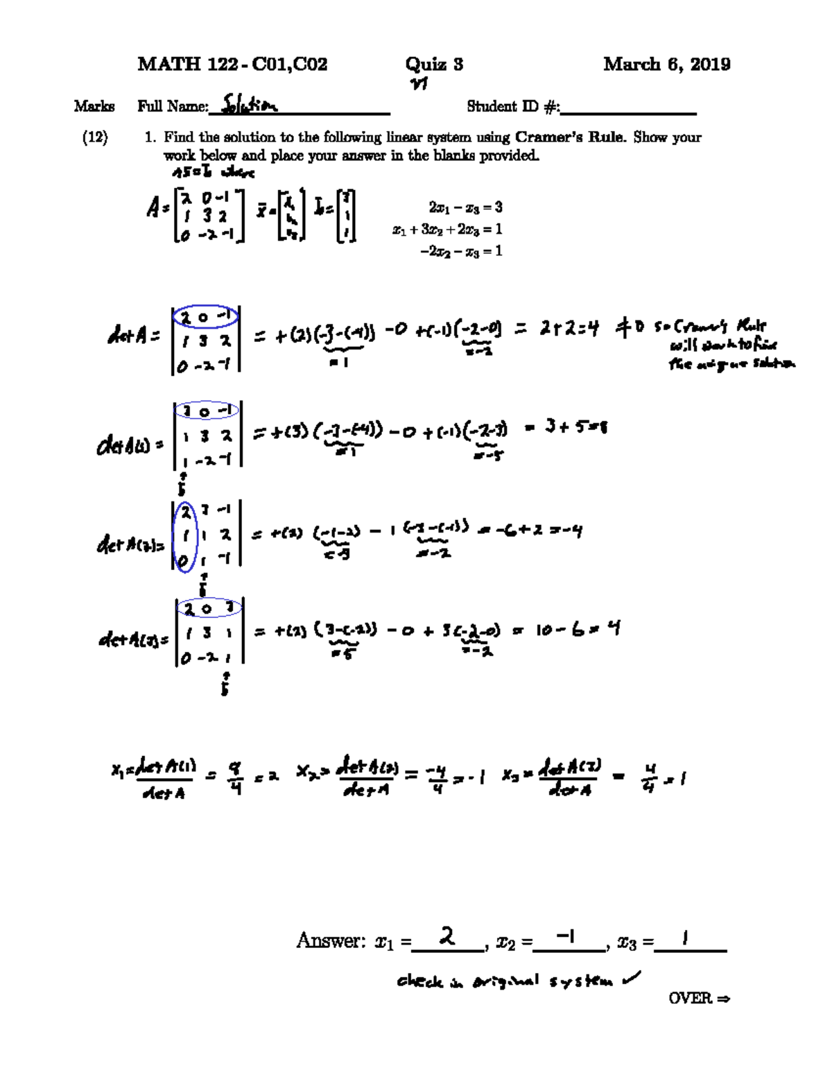 Quiz3 - Very important - MATH 122 - Studocu