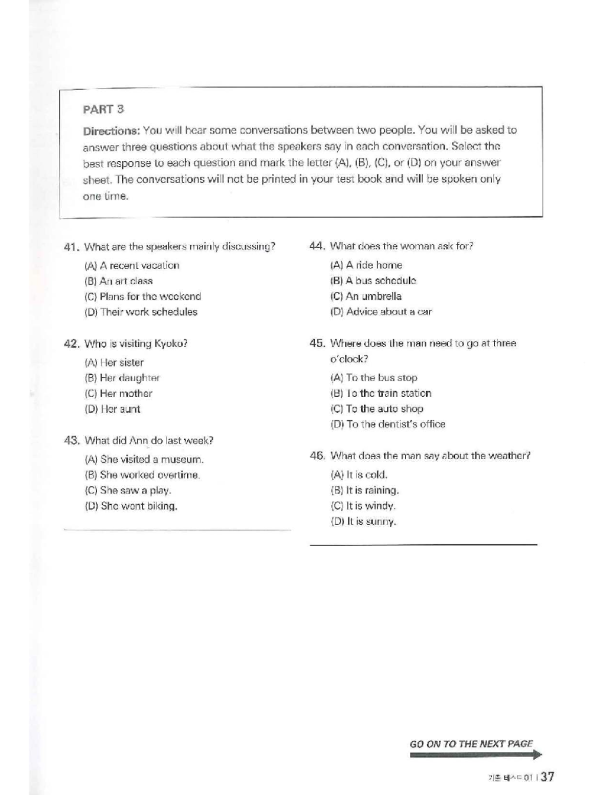 Listening Comprehension Practice: Part 3 Questions and Answers - Studocu