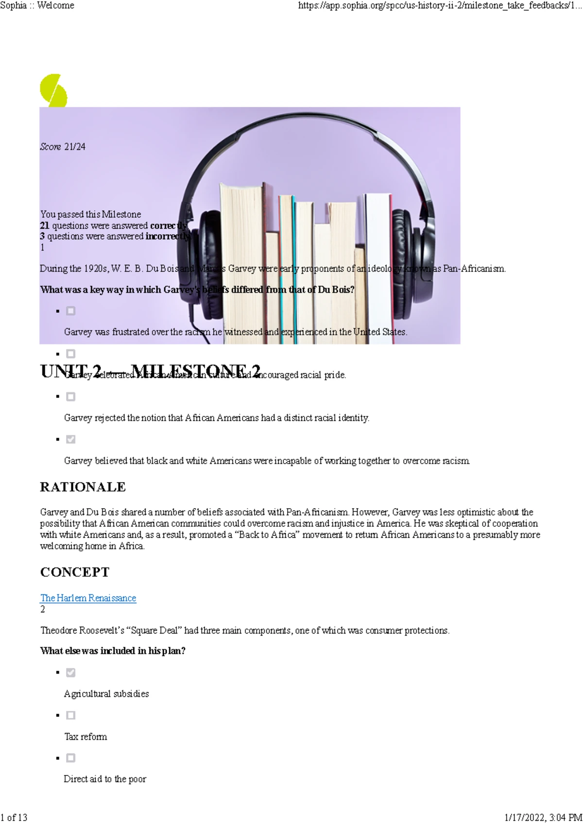 US History 2 Mail Stone 1 AJ - UNIT 1 — MILESTONE 1 Score 20/ You ...