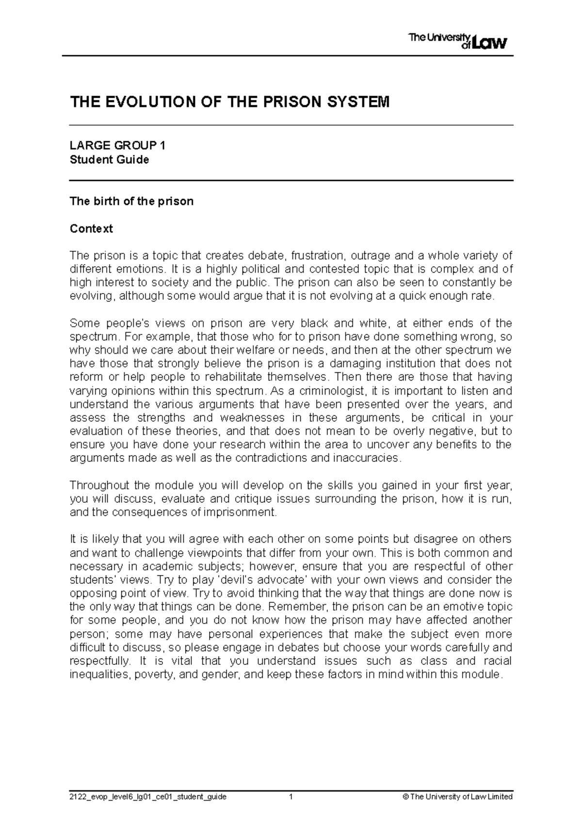 Evolution of prison system - large group 1 - THE EVOLUTION OF THE ...