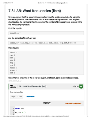 LAB ASSIGNMENT - 5 LAB: Exact change - functions Write a program with total change amount as an ...