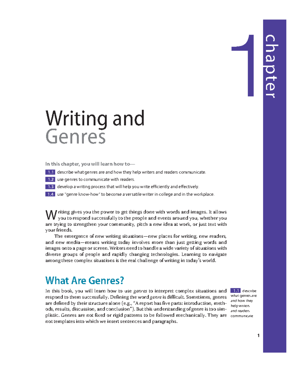 Chapter 1 - Understanding Genres in Writing and Communication - Studocu