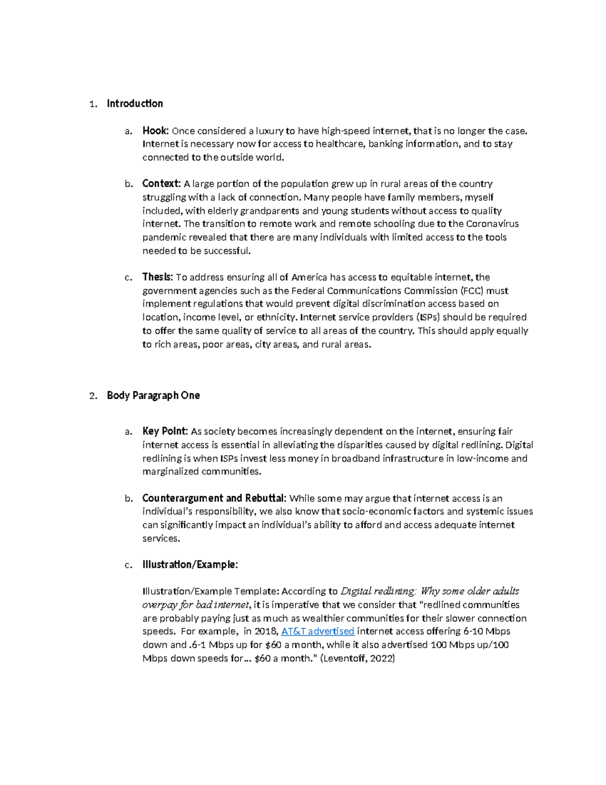 ENG-190 4-2 Assignment: Ensuring Equitable Internet Access for All ...